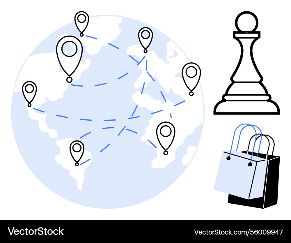 Global supply chain strategy with location markers