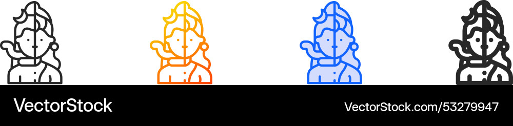 Hindu iconthin linear gradient blue stroke Vector Image