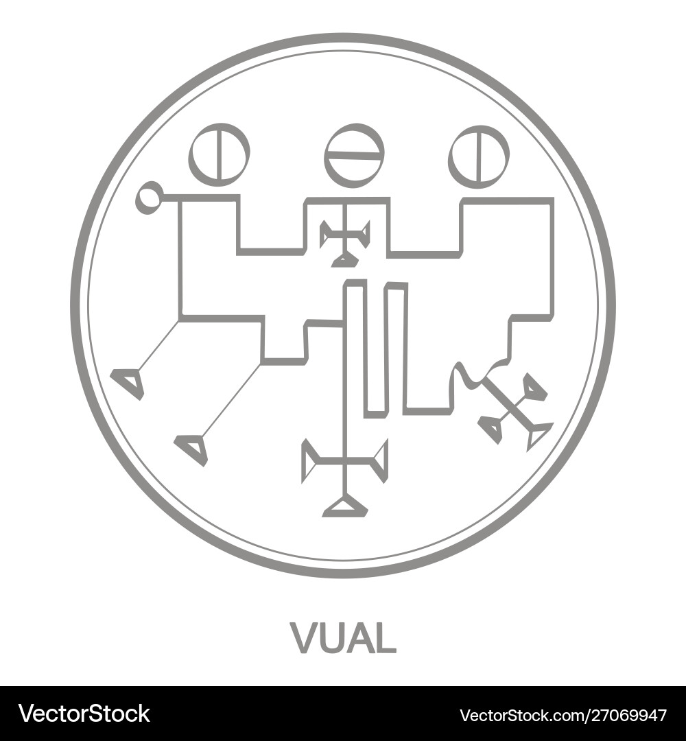 Icon with symbol demon vual Royalty Free Vector Image