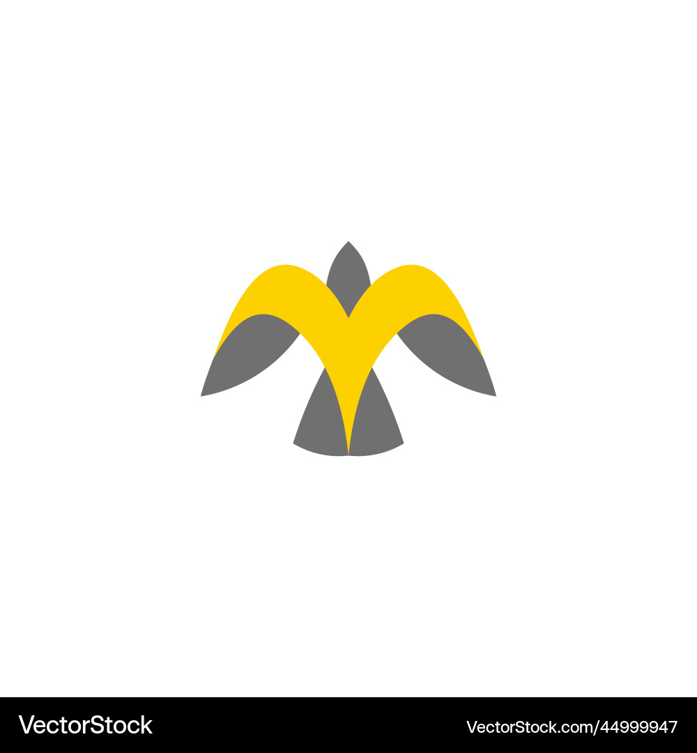 Letter m bird shape simple geometric logo Vector Image
