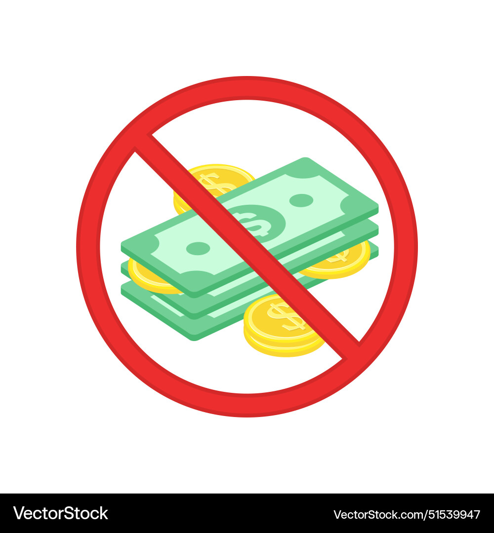 No cash accepted icon Royalty Free Vector Image
