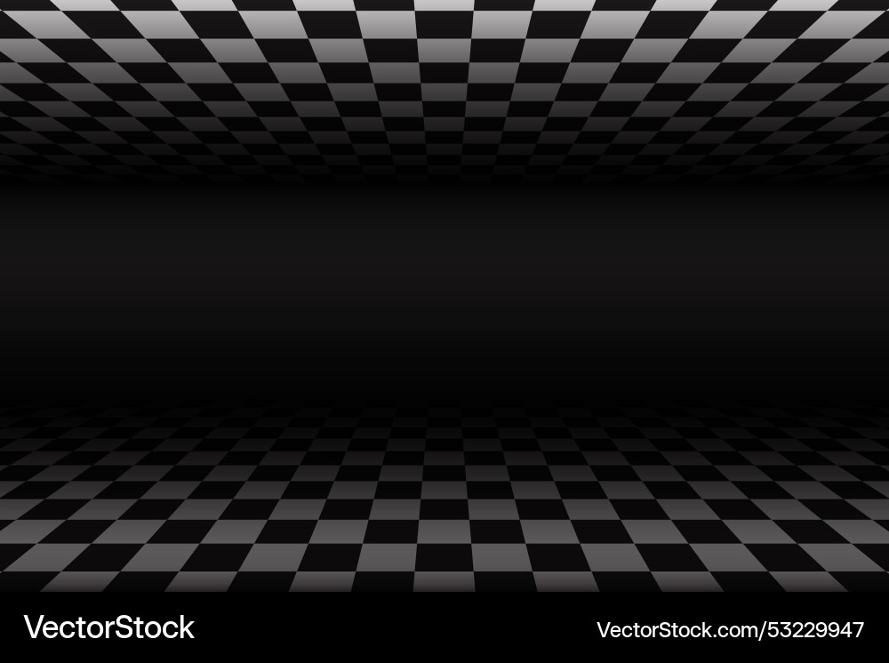 Perspective chess floor white and black checkered Vector Image