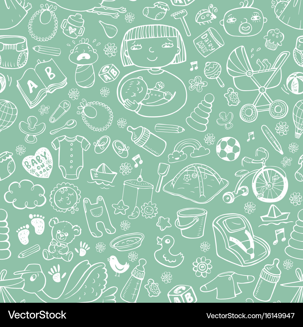 Seamless background baby care Royalty Free Vector Image