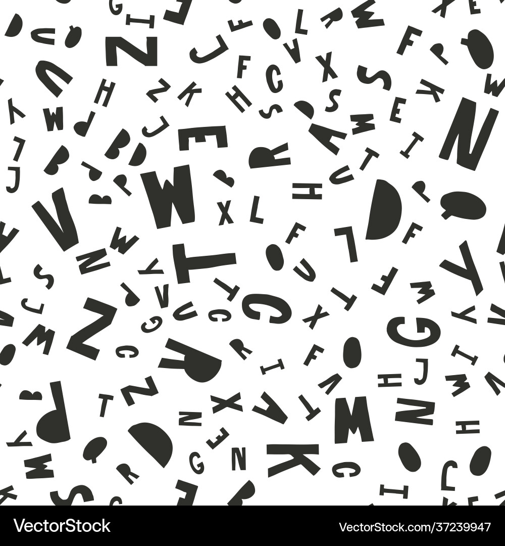 Seamless grunge background - alphabet font funny Vector Image