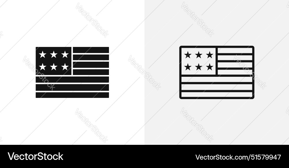 Usa flag icon set Royalty Free Vector Image - VectorStock