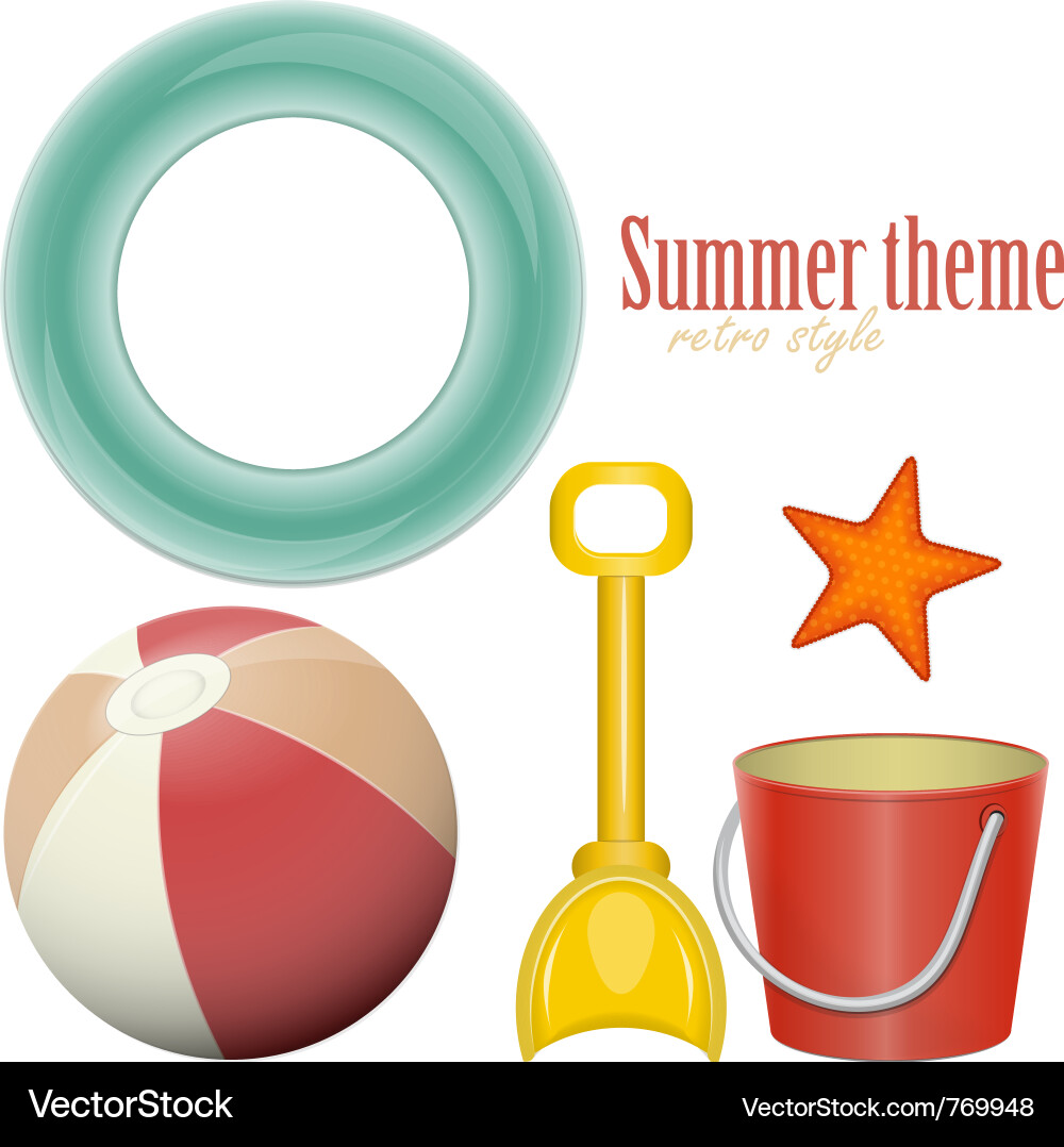 Beach toys Royalty Free Vector Image - VectorStock