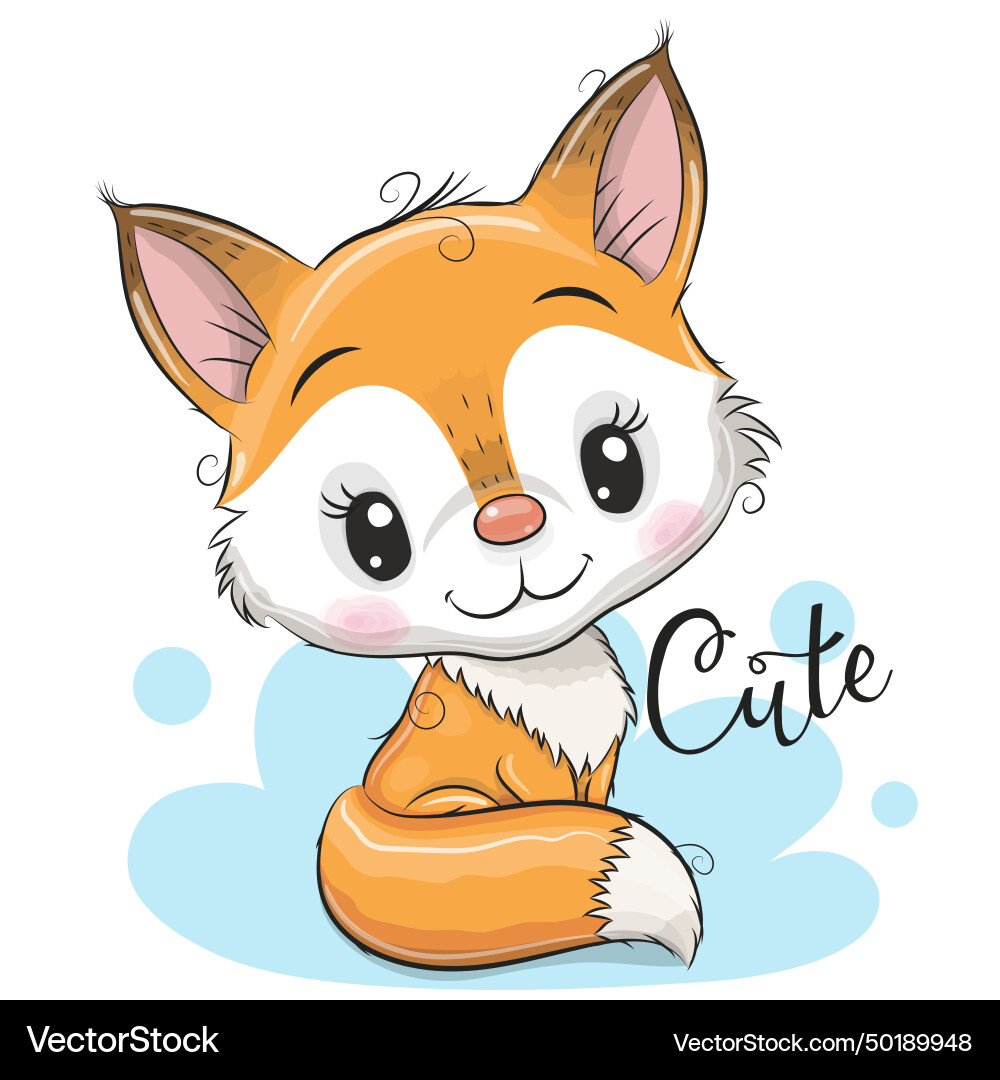 Cartoon fox isolated on a white background Vector Image