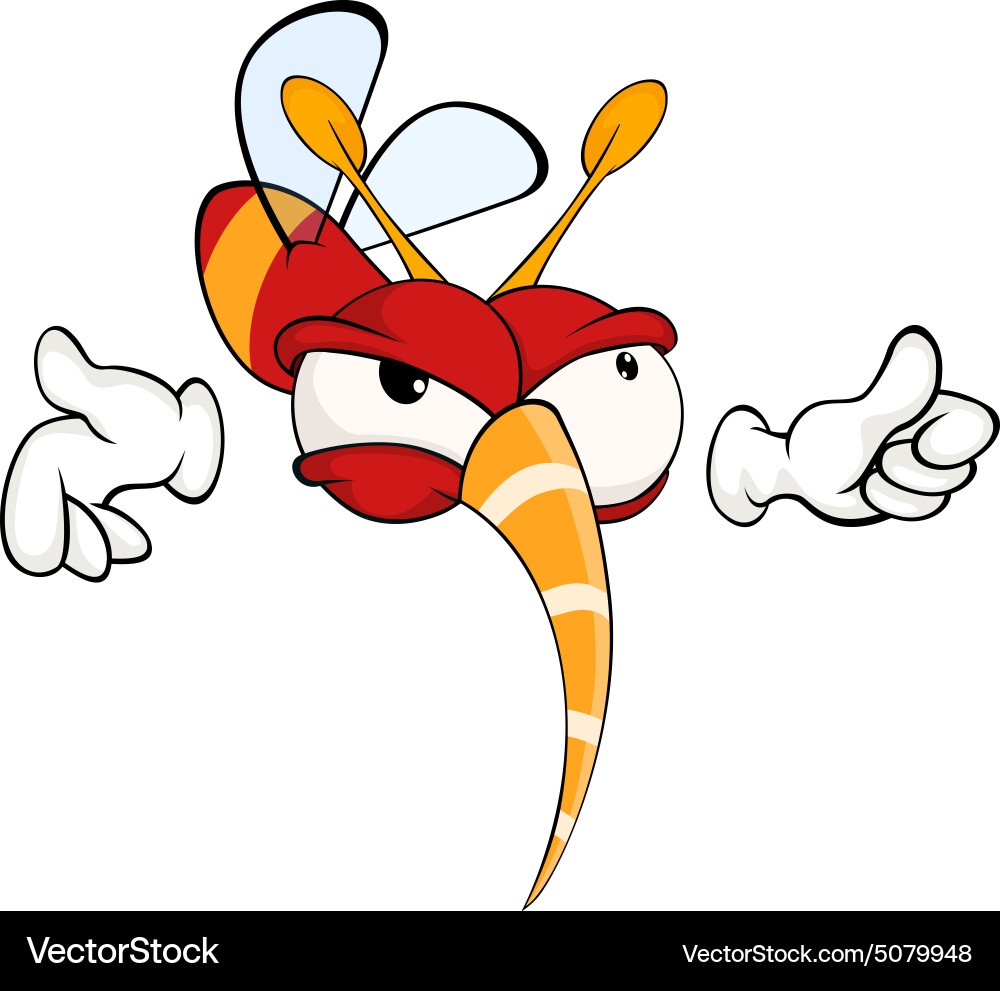 Cartoon of red fly insect Royalty Free Vector Image