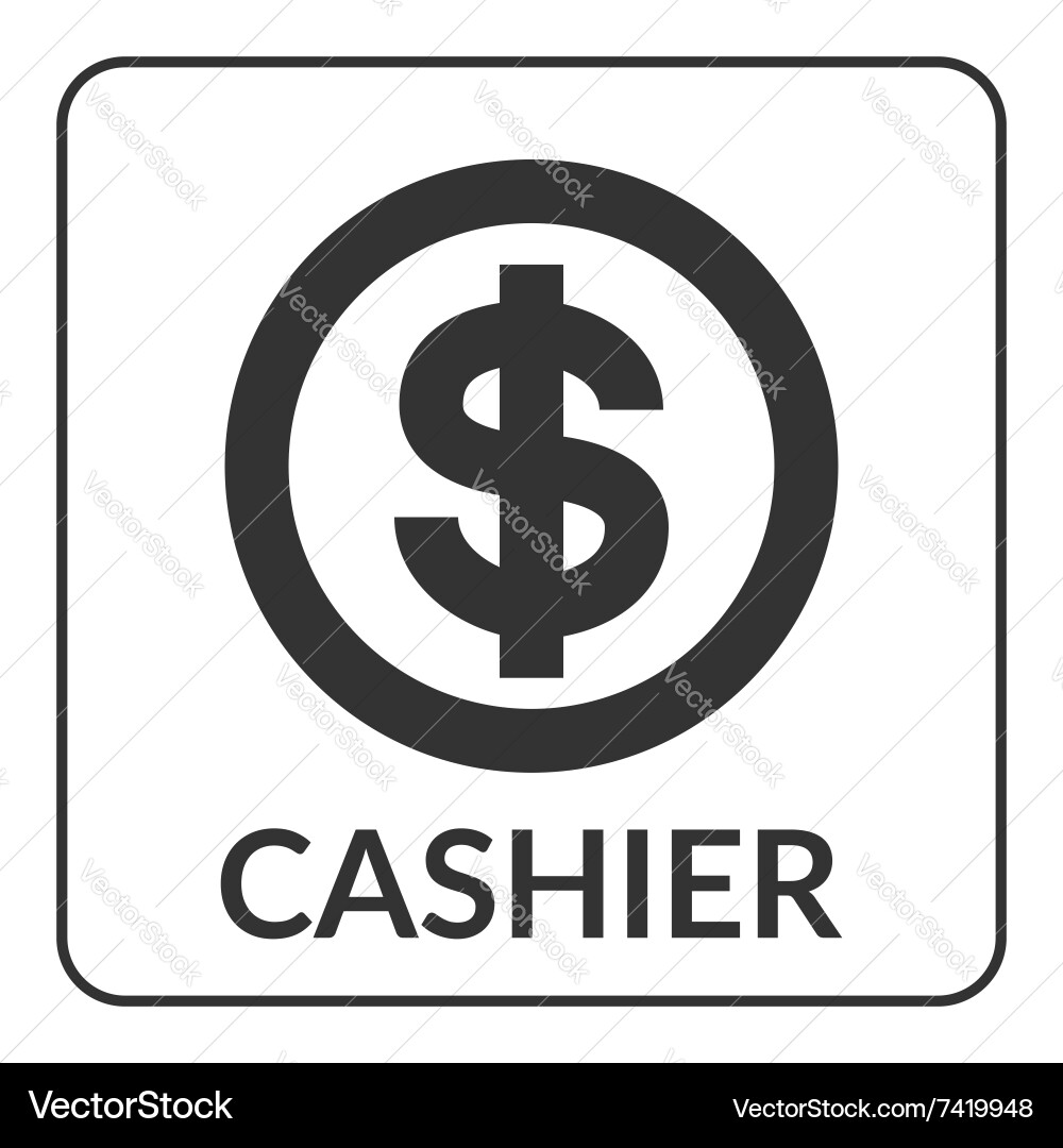 Cashier icon with dollar sign Royalty Free Vector Image