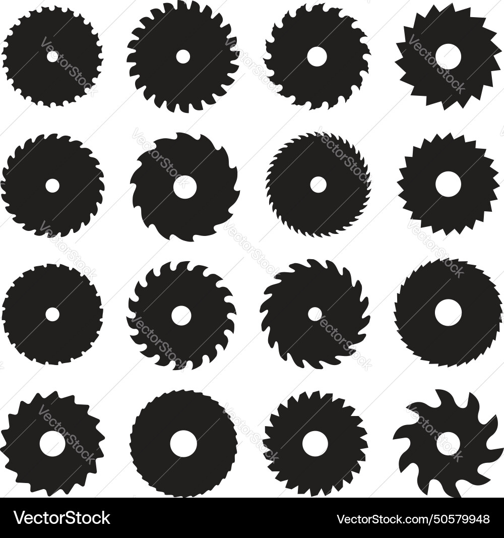 Circular Saw Blades Collection Royalty Free Vector Image