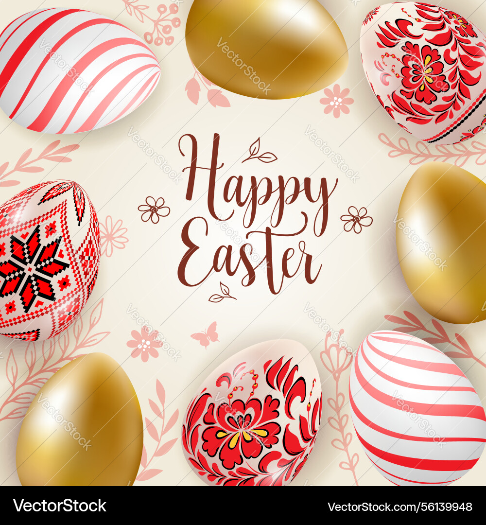 Decorative easter eggs with traditional ethnic Vector Image