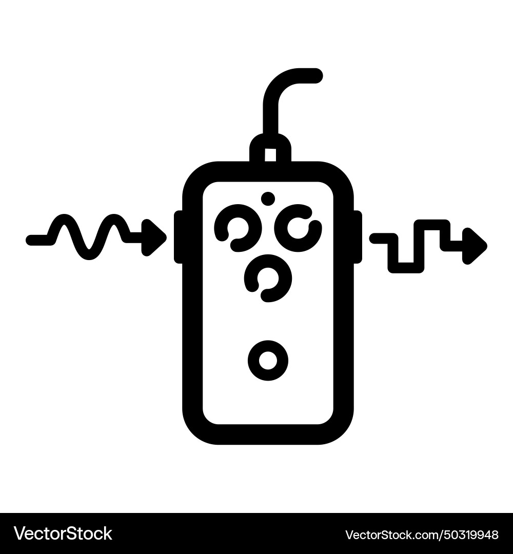 Guitar pedal effects flat icon isolated on white Vector Image