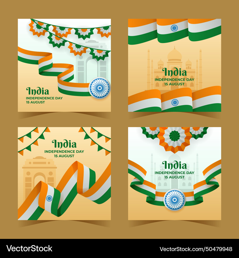 India independence day social media posts Vector Image