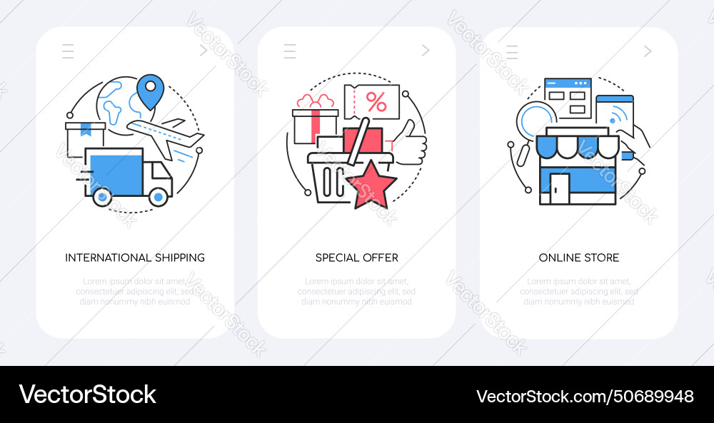 International shipping - line design style banners