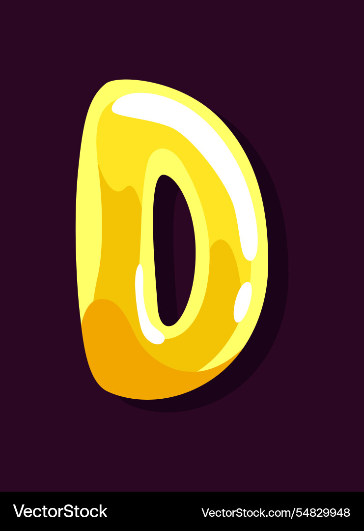 Jelly colorful letter d soft glossy multicolored Vector Image