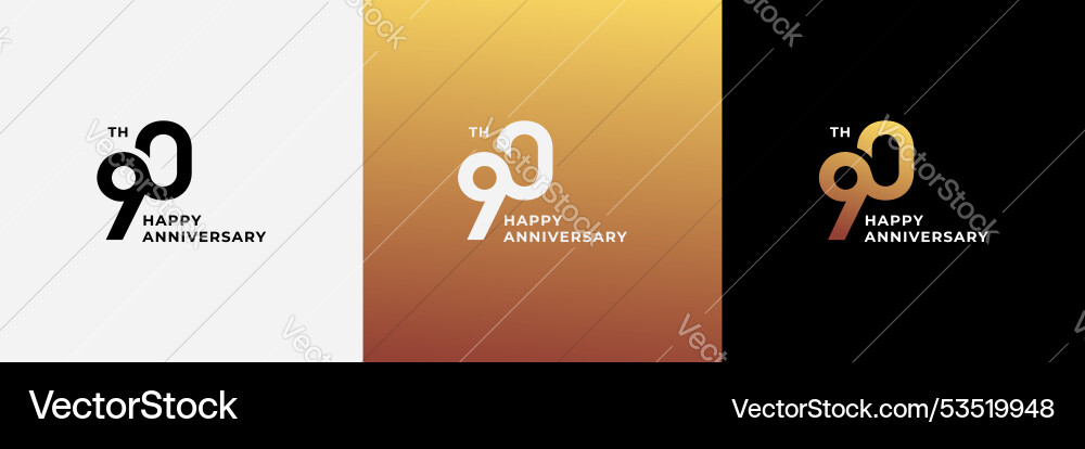 Logo 90th 90 years happy anniversary creative Vector Image