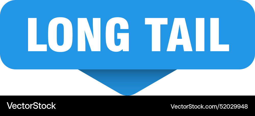 Long tail sticker sign on transparent Royalty Free Vector