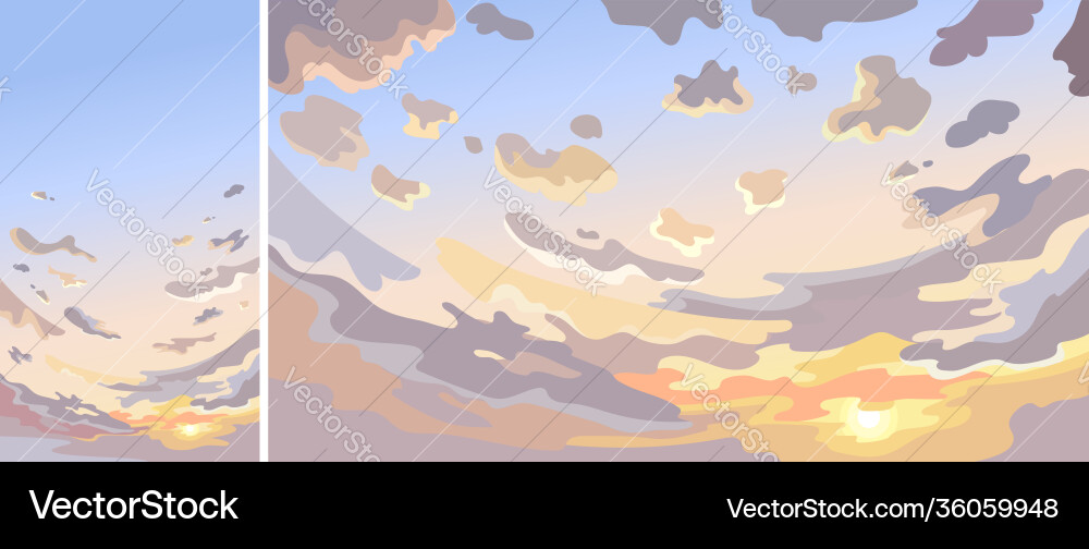 Sky with clouds at dawn Royalty Free Vector Image