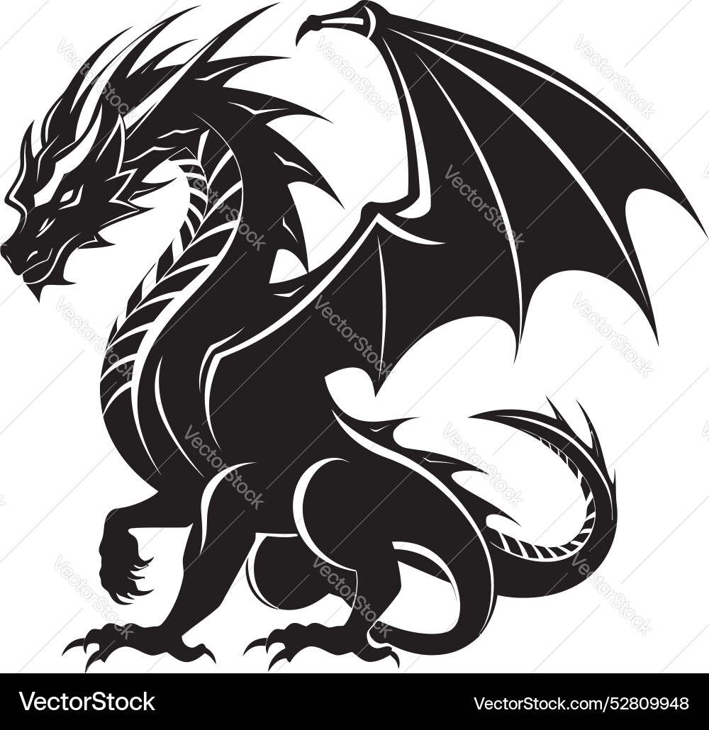 Sovereign serpent dragon symbol design mythical Vector Image