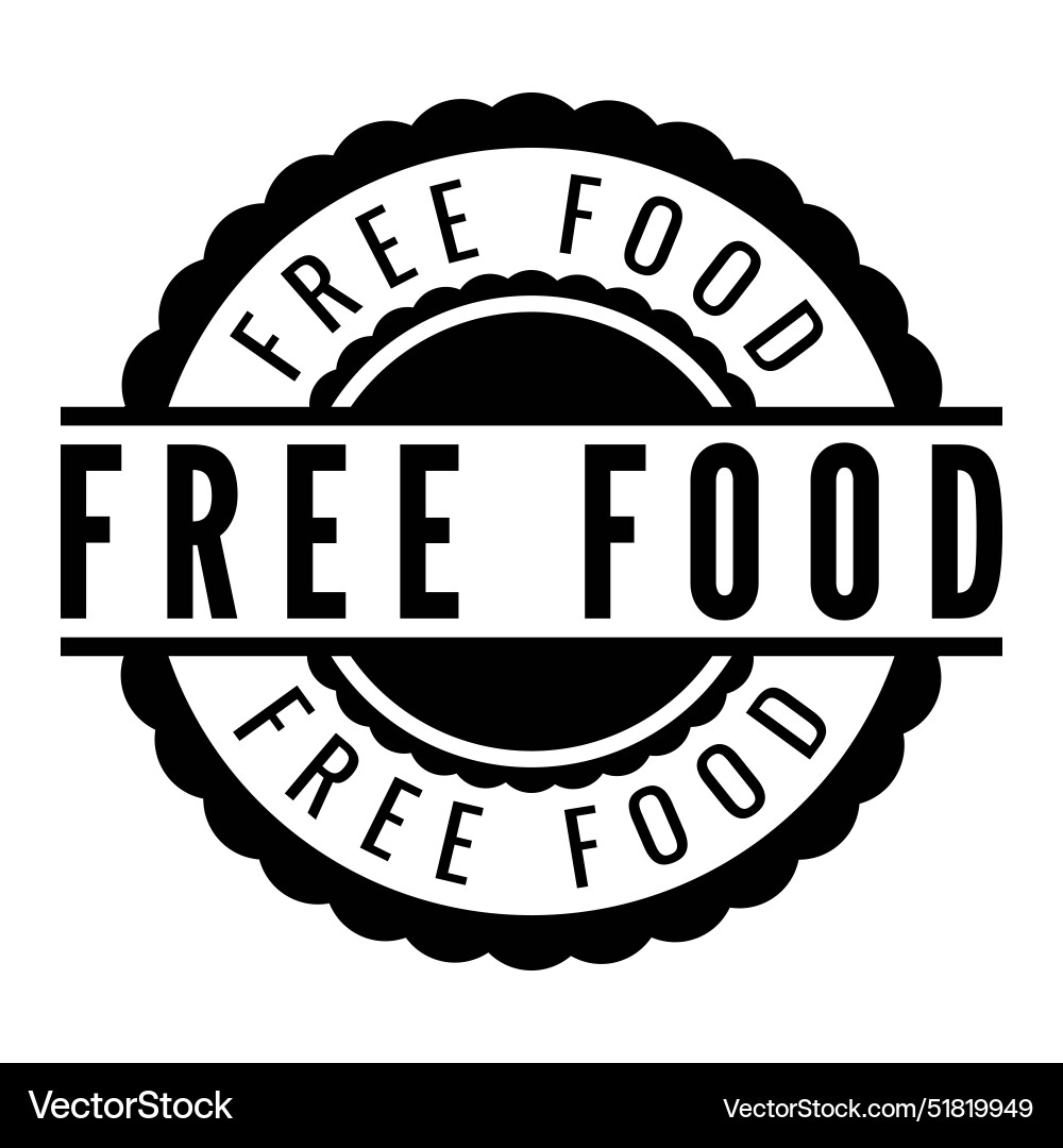 Black free food isolated rubber stamp Royalty Free Vector