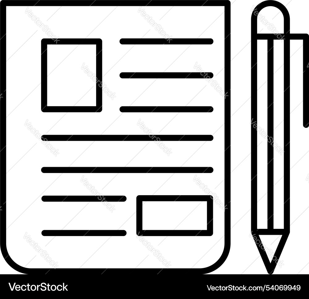 Blog line icon design Royalty Free Vector Image