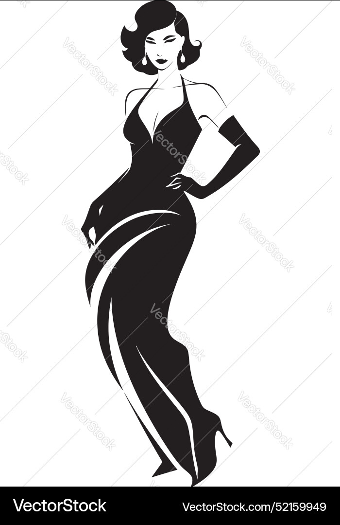 Classy couture glamorous lady icon emblem sleek Vector Image