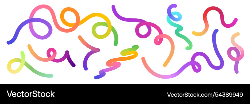 Color gradient lines wavy rainbow swirly Vector Image