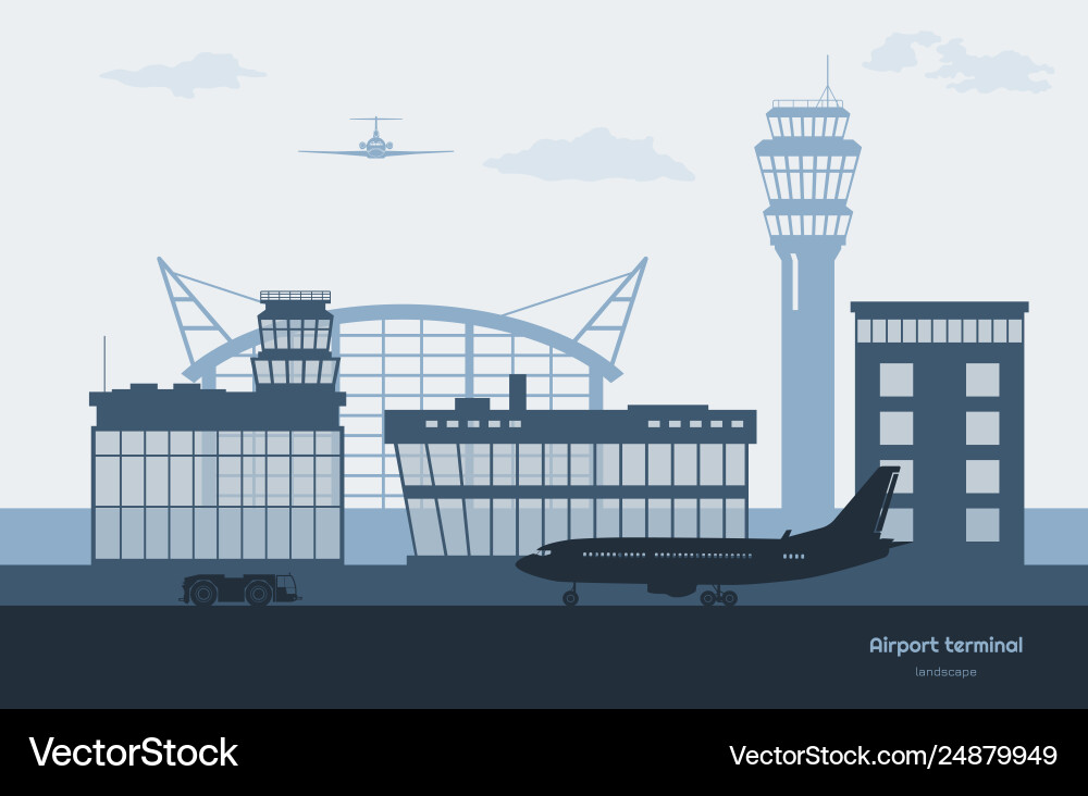 Landscape airport transportation terminal Vector Image