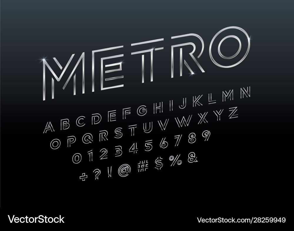 Line font Royalty Free Vector Image - VectorStock