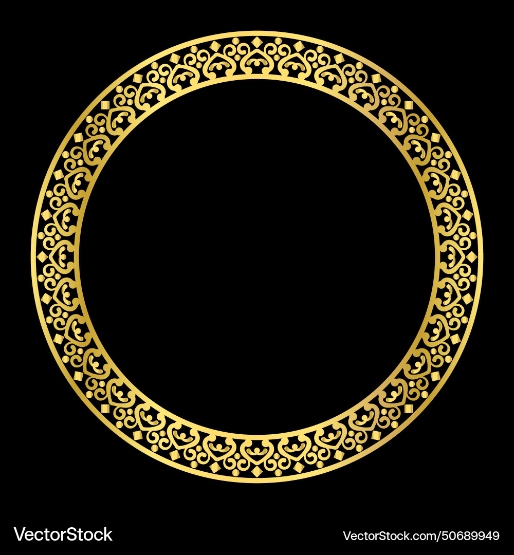 Luxury golden ethnic round ornament Royalty Free Vector