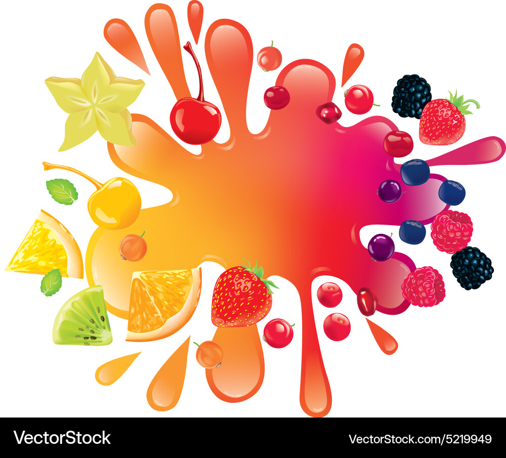 Multifruit juice Royalty Free Vector Image - VectorStock