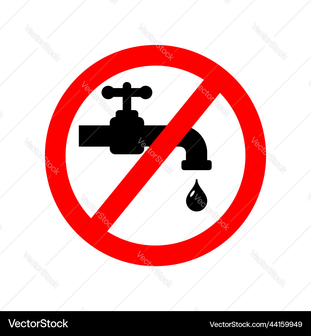 No Water Faucet Symbol Royalty Free Vector Image