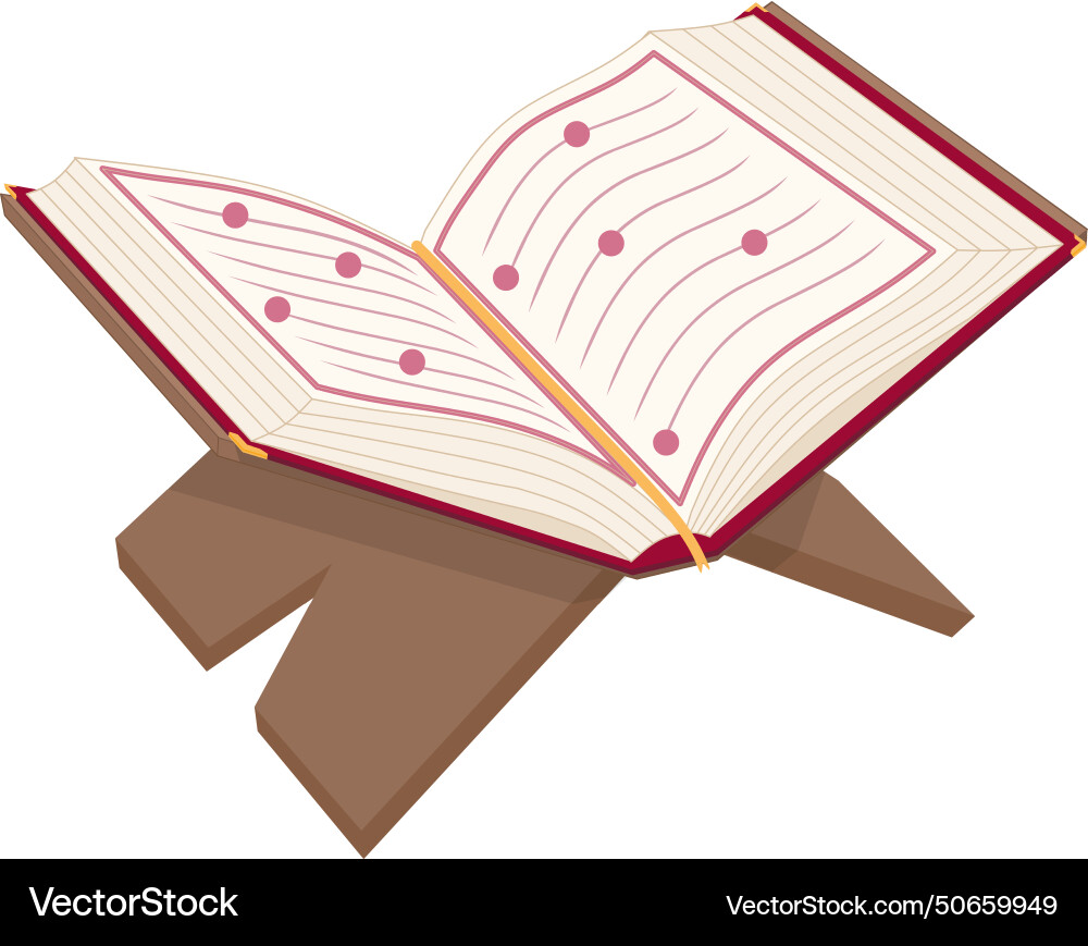 Opened quran islamic book on stand Royalty Free Vector Image