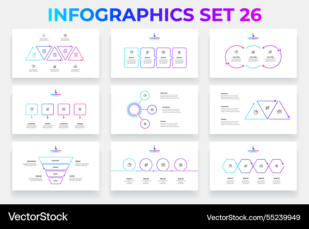 Set of outline infographic elements Royalty Free Vector