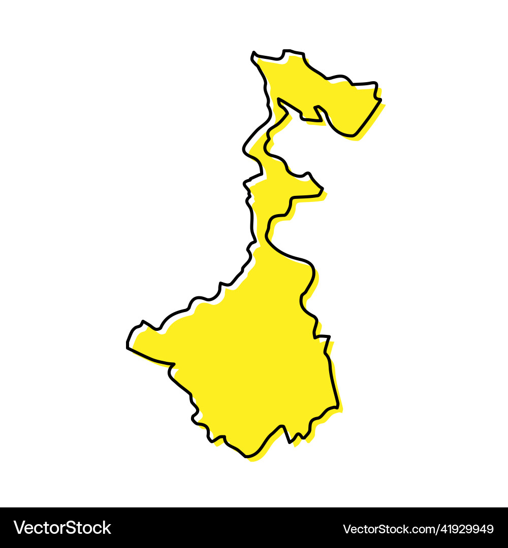 Simple outline map of west bengal is a state Vector Image