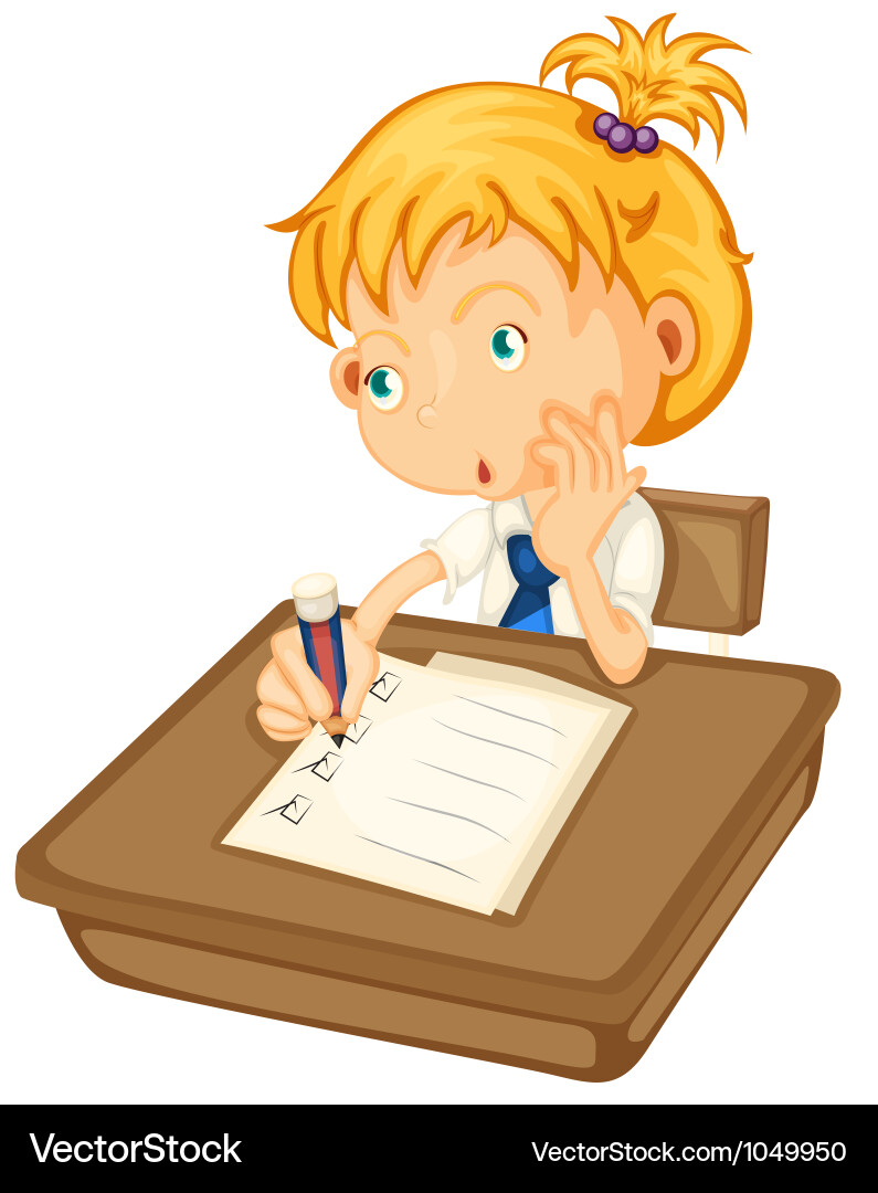 A girl studying Royalty Free Vector Image - VectorStock