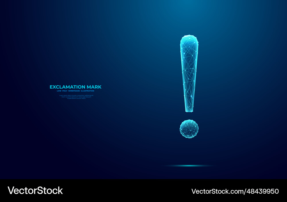 Abstract digital exclamation mark attention icon Vector Image