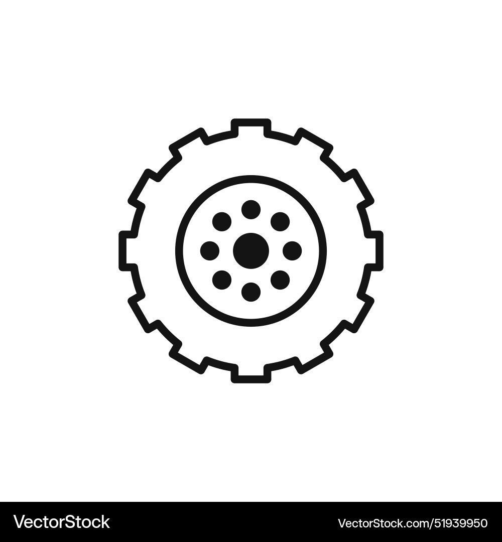Car wheel icon logo sign outline Royalty Free Vector Image