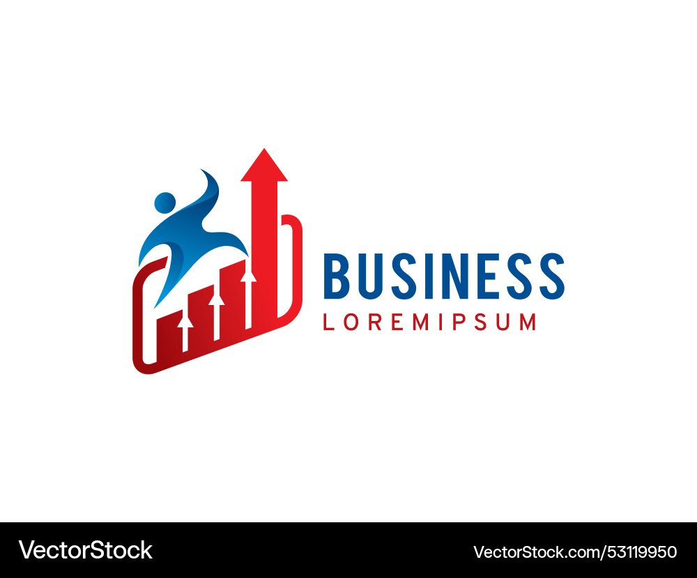 Chart and people logo template design embl Vector Image