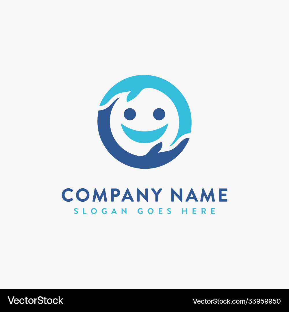 Child logo icon caring kid son smile Royalty Free Vector