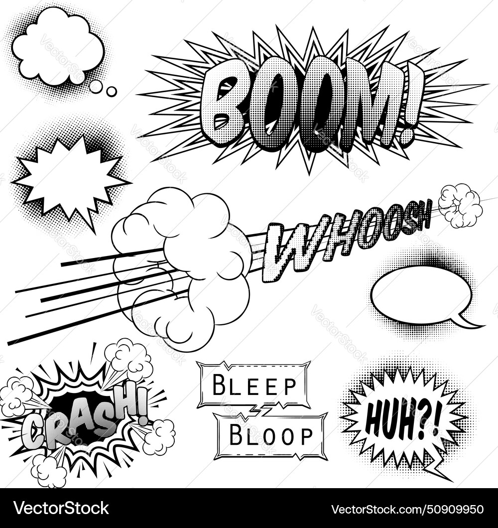 Comic book design elements Royalty Free Vector Image