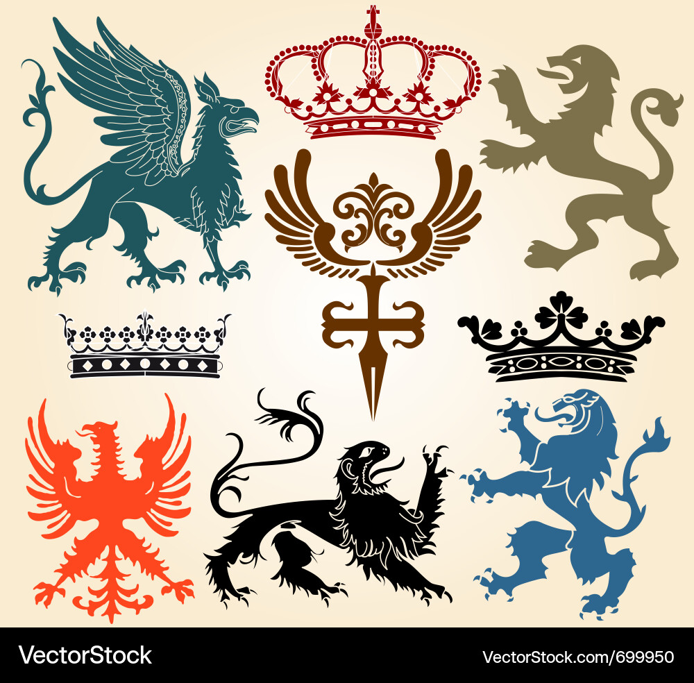 Heraldic set Royalty Free Vector Image - VectorStock