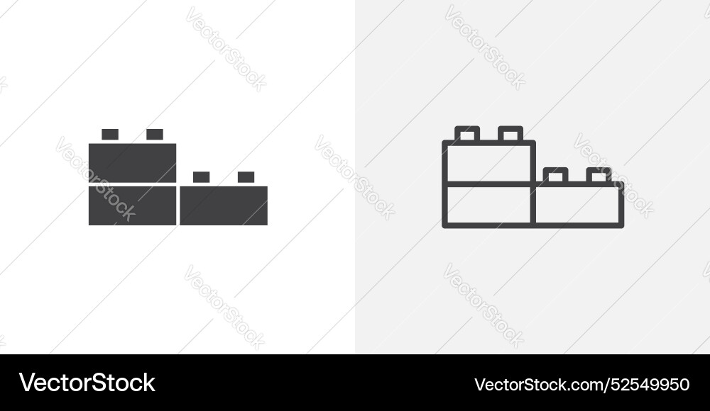 Lego thin line icon set Royalty Free Vector Image