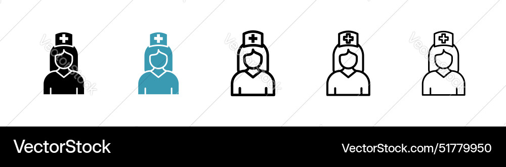 Nurse line icon set Royalty Free Vector Image - VectorStock