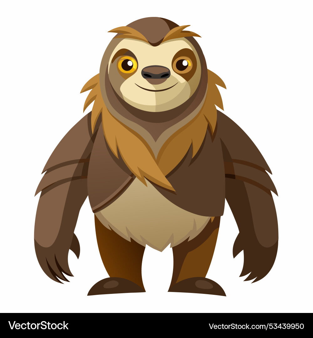 Print handsome sloth clipart Royalty Free Vector Image