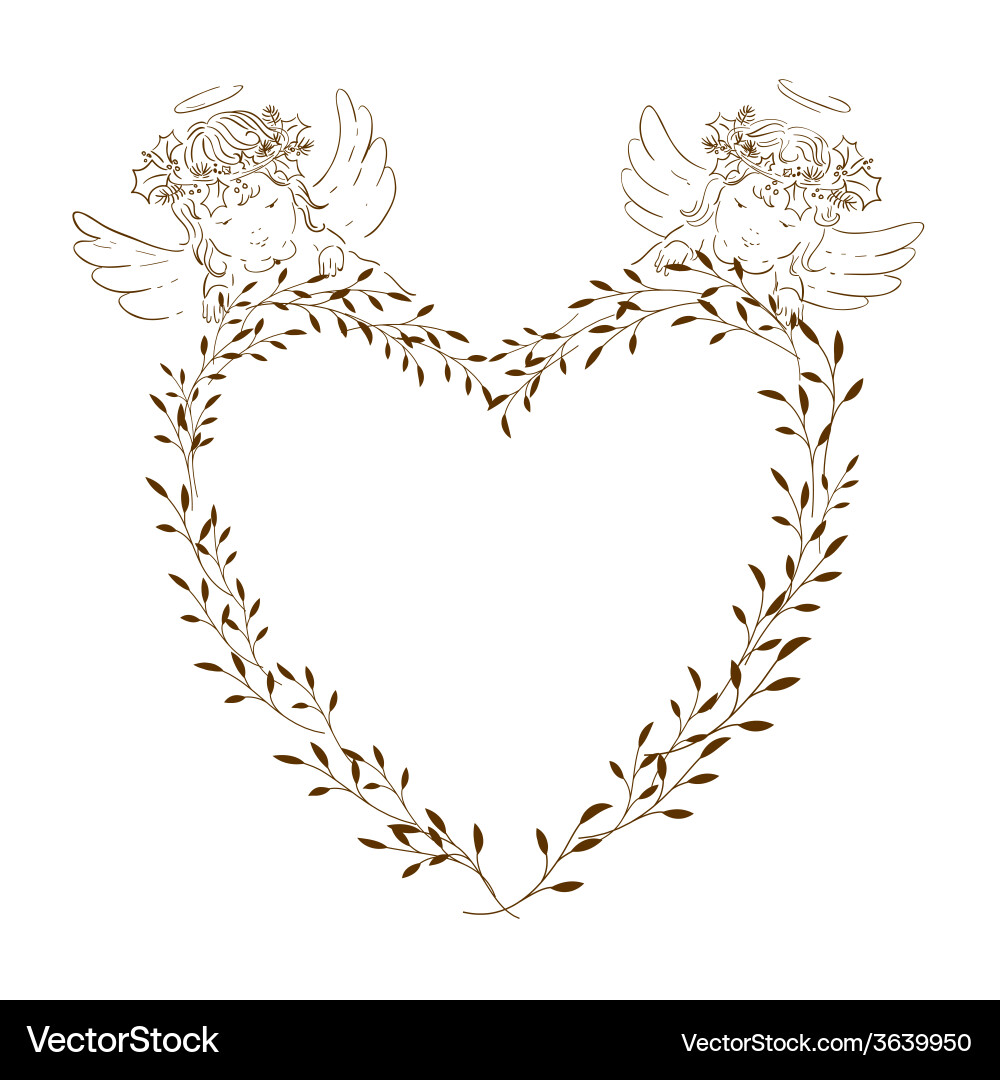 Two angels babies Royalty Free Vector Image - VectorStock