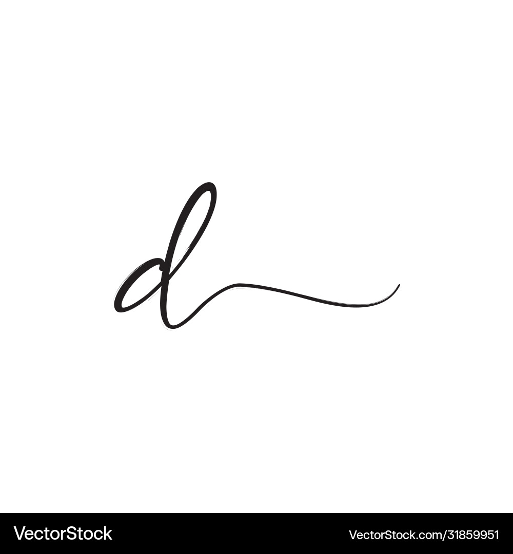 D signature letter logo design concept Royalty Free Vector