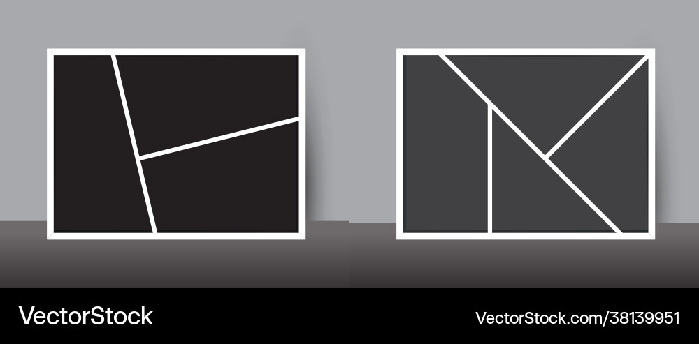 Horizontal collage set layout template frames Vector Image