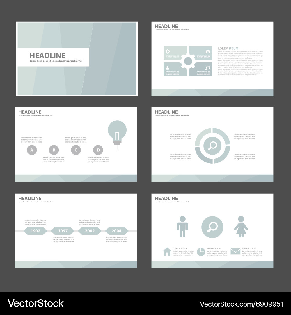 Light blue presentation templates infographic set Vector Image