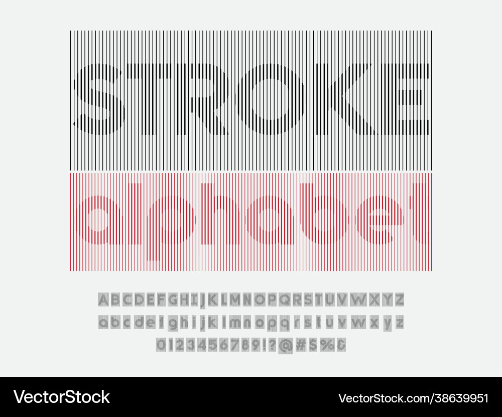 Lines font Royalty Free Vector Image - VectorStock